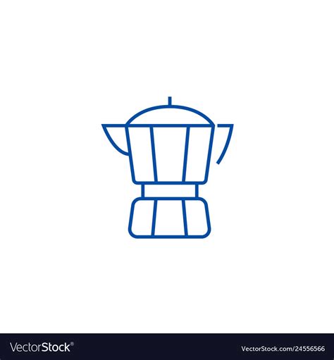 Coffee Maker Line Icon Concept Flat Royalty Free Vector