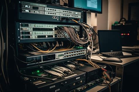 Premium Photo A Birds Eye View Of A Compact Modular Server Setup