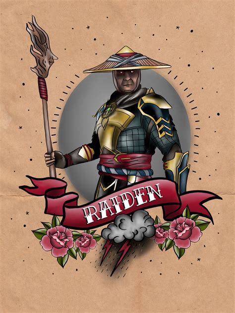 Todays Work Raiden Old School Tattoo Inspired Art Rmortalkombat