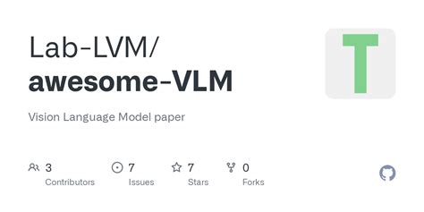 Github Lab Lvm Awesome Vlm Vision Language Model Paper