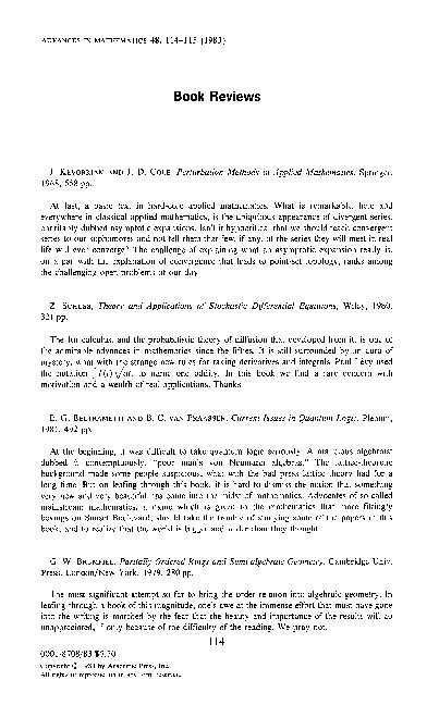 Pdf Perturbation Methods In Applied Mathematics