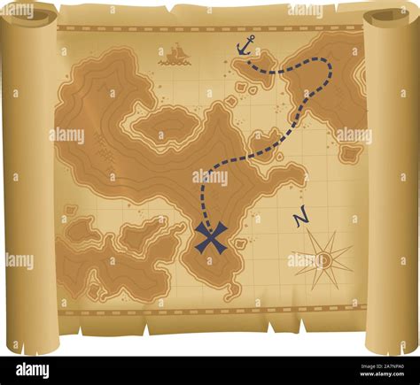 Treasure Map Vector Illustration Stock Vector Image Art Alamy