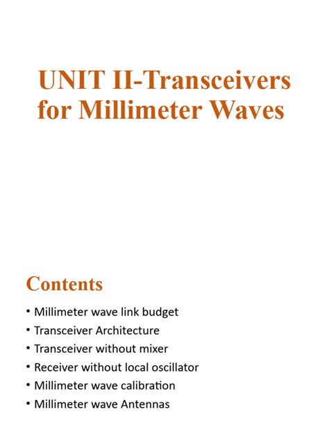 Millimeter Wave Transceiver Architectures Pdf Extremely High