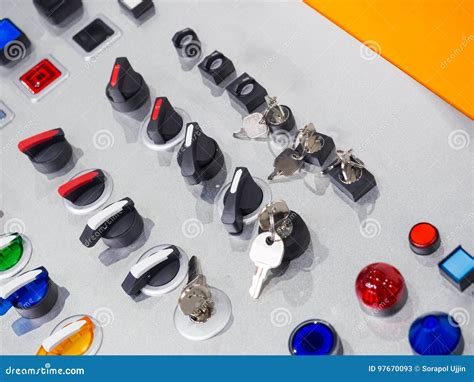 Key Swithc Selector Switch Push Button Swithc Sign Light Stock Image