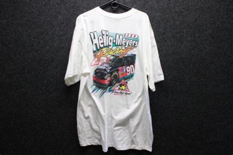 Vintage Dick Trickle 90 Nascar Heilig Meyers Racing White T Shirt Size
