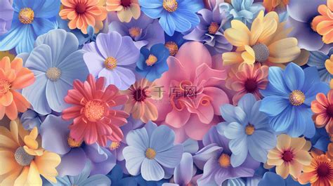 彩色唯美花朵花瓣平面铺满的背景图片免费下载 千库网