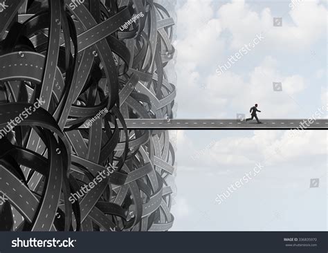 Escape Way Businessman Finding Solution Path Stock Illustration