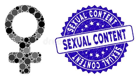 Collage Venus Symbol Icon With Grunge Sexual Content Seal Stock Vector