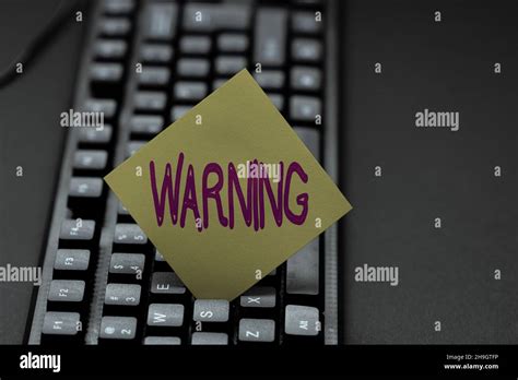 Handwriting Text Warning Word Written On Advice Sign For Possible Danger Safety Symbol Caution