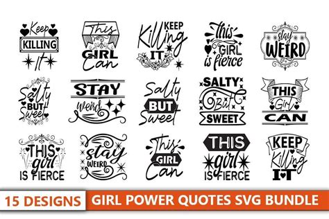 15 Girl Power Quotes Designs Bundle Graphic By Iyashingraphics