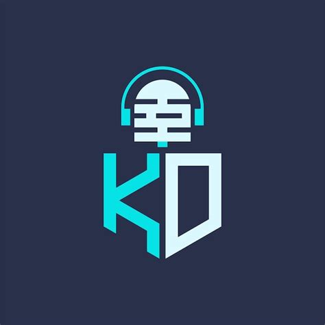 Premium Vector KD Microphone Logo Design For Audio Music And Podcast