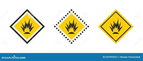 Explosives Warning Sign Warning Symbol Class 1 Warning Signs Vector