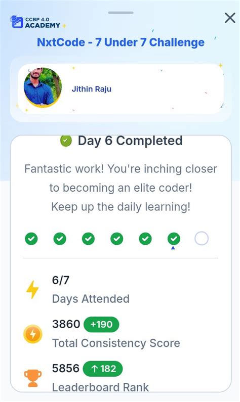 jithin raju on linkedin nxtwave ccbpians cbpiansacademy nxtcode7under7challenge coding
