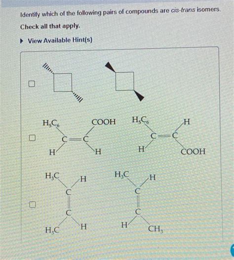 Solved Identify which of the following pairs of compounds | Chegg.com