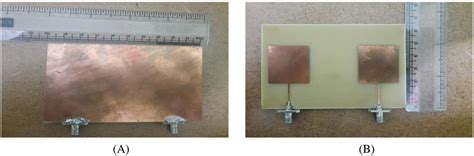 fabricated 2‐element antenna array a front view b rear view