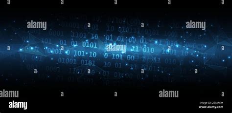 Bytes Of Binary Code Run Through Network Abstract Futuristic
