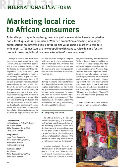 Pdf Marketing Local Rice To African Consumers