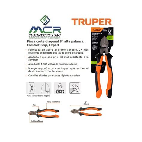 Alicate O Pinza Corte Diagonal 8 Pulgadas Aislante 1000v Truper Truper