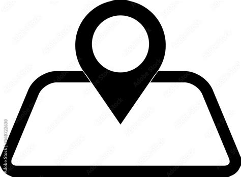 Black Colour Map Location Icon Stock Vector Adobe Stock