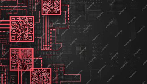 Premium Photo Cybernetics Qr Code Red On Black Background Vector