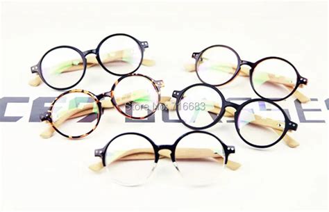 Agstum 48mm Handmade Bamboo Vintage Round Glasses Frame Optical Eyegla