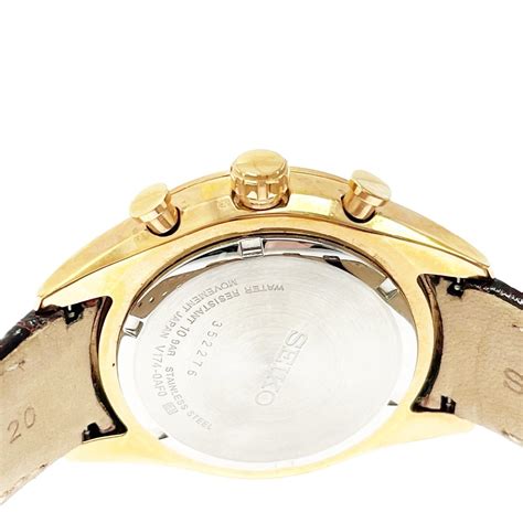 Yahooオークション Seiko セイコー V174 0af0 クロノグラフ Ss×革ベ