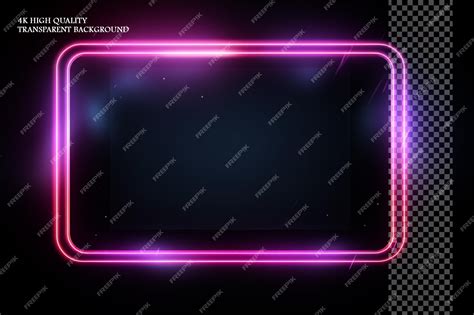 Premium Psd Neon Frame In The Shape Of An Empty Rectangle On