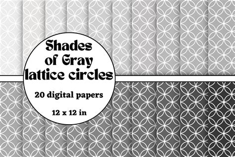 Shades Of Gray Lattice Circles Papers Graphic By Lam Designs · Creative