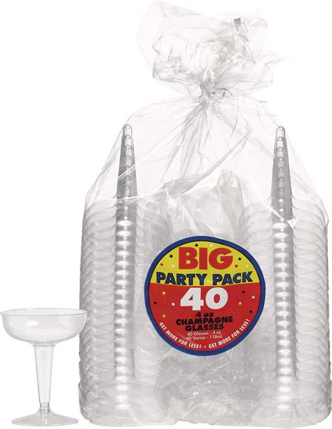 Big Party Plastic Champagne Coupe Glasses Birthdays Showers More