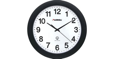 Lorell Radio Controlled Wall Clock Black Quill Black Wall Clock Price