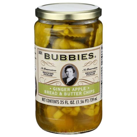 Bubbies Ginger Apple Bread And Butter Chips 25 Fluid Ounce 6 Per Case