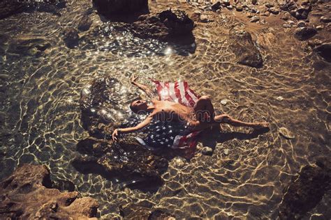 Couple In Love With Body Relax On Beach Love Relations Of Naked Couple