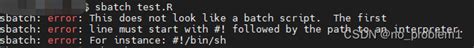 This Does Not Look Like A Batch Script The First Sbatch Error Line
