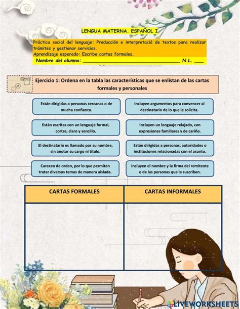 Ficha De Carta Formal Carta Formal Aprendizaje Lengua Materna