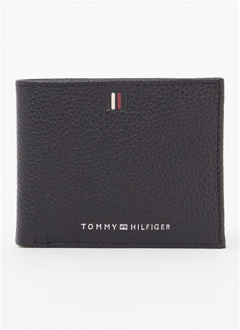 Tommy Hilfiger Central Portemonnee Van Leer Met Logo • Zwart • De Bijenkorf