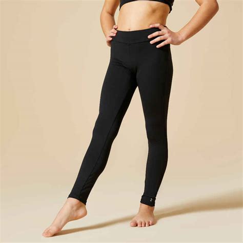 Girls Gym Leggings 500 Black Decathlon