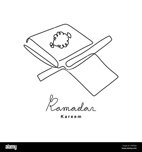 Continuous Line Drawing Of Open Book Quran On A Wooden Book Stand