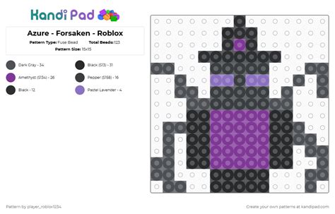 Azure Forsaken Roblox Fuse Bead Pattern Kandi Pad Kandi