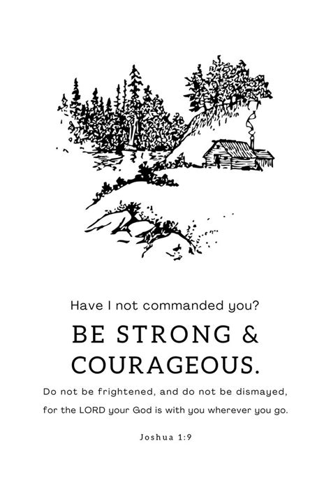 Be Strong And Courageous Bible Verse Wall Art