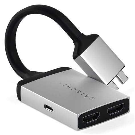 Satechi USB C Dual HDMI Adaptor Space Grey Pacific Hi Fi