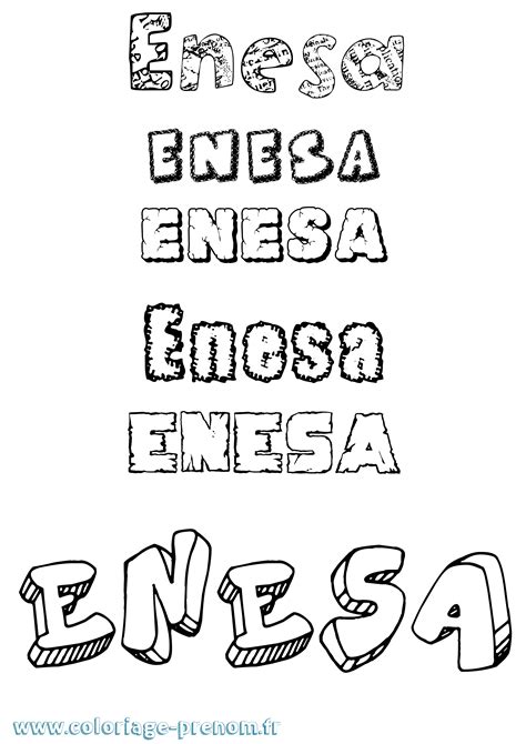 Coloriage Du Prénom Enesa à Imprimer Ou Télécharger Facilement