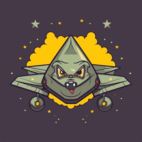 Premium Vector Funny Plane Cartoon Vector Logo Illustration For Tshirt