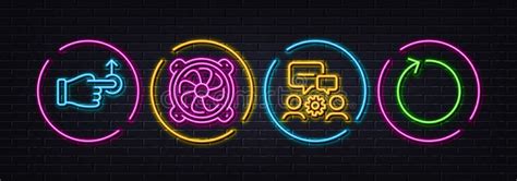 Engineering Team Computer Fan And Drag Drop Minimal Line Icons For Web Application Printing