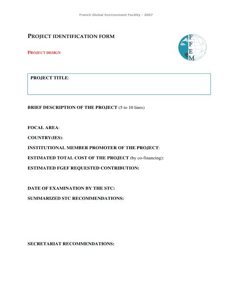 Project Identification Form Proparco Fill Out And Sign Printable Pdf