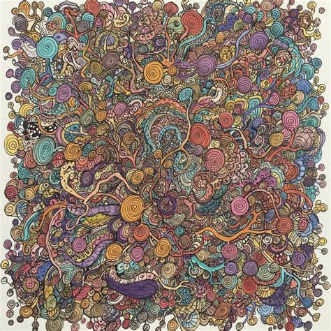 Intricate Abstract Artwork Featuring A Dense Composition Of Swirling Interconnected Stock