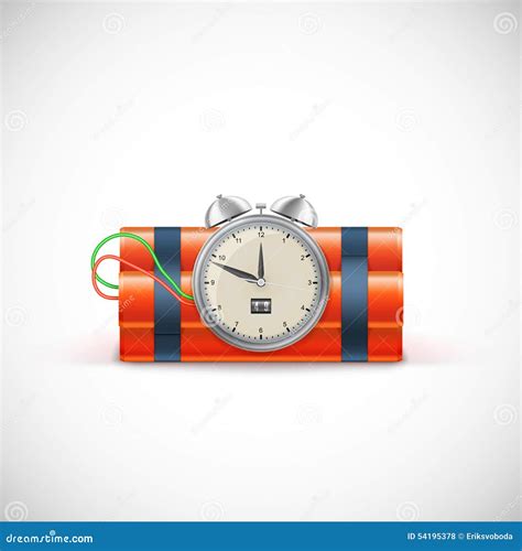 Dynamite With Clock Stock Vector Illustration Of White 54195378