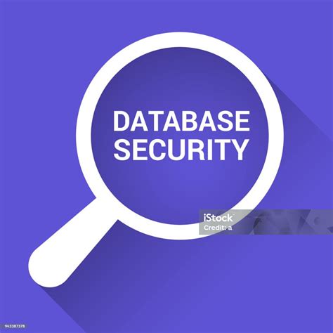Privacy Concept Magnifying Optical Glass With Words Database Security Stock Illustration
