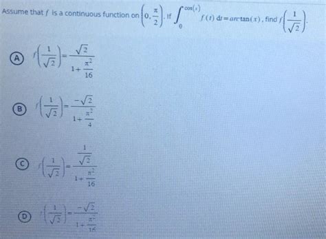 Solved Assume that f is a continuous function on π If Chegg