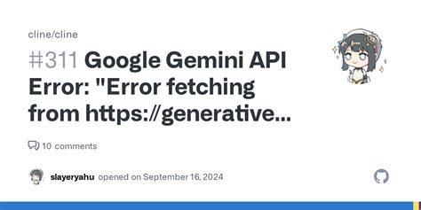 Google Gemini API Error: "Error fetching from https://generative... generateContent: fetch ...