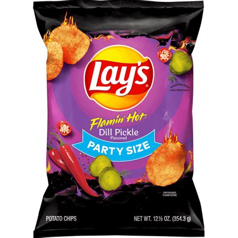 Lays Potato Chips Flamin Hot Dill Pickle Flavored 12 12 Oz Lays